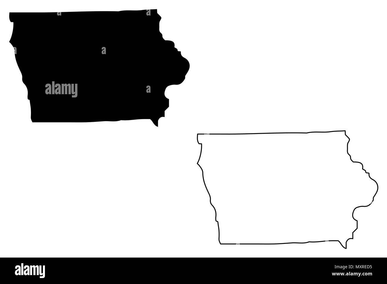 Iowa map vector illustration, scribble sketch Iowa map Stock Vector ...