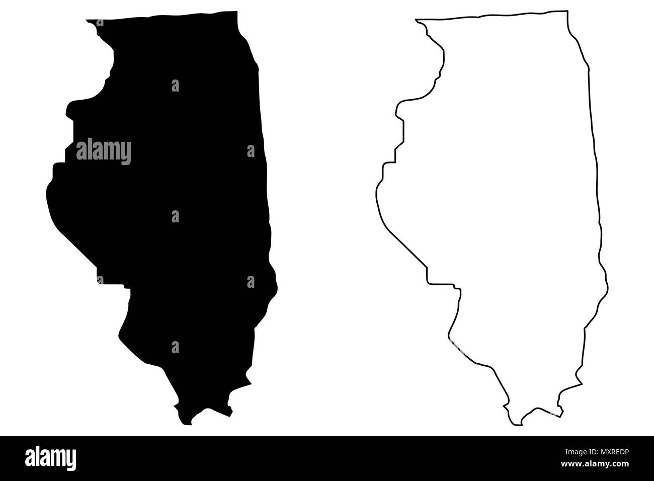 Illinois map vector illustration, scribble sketch Illinois map Stock ...