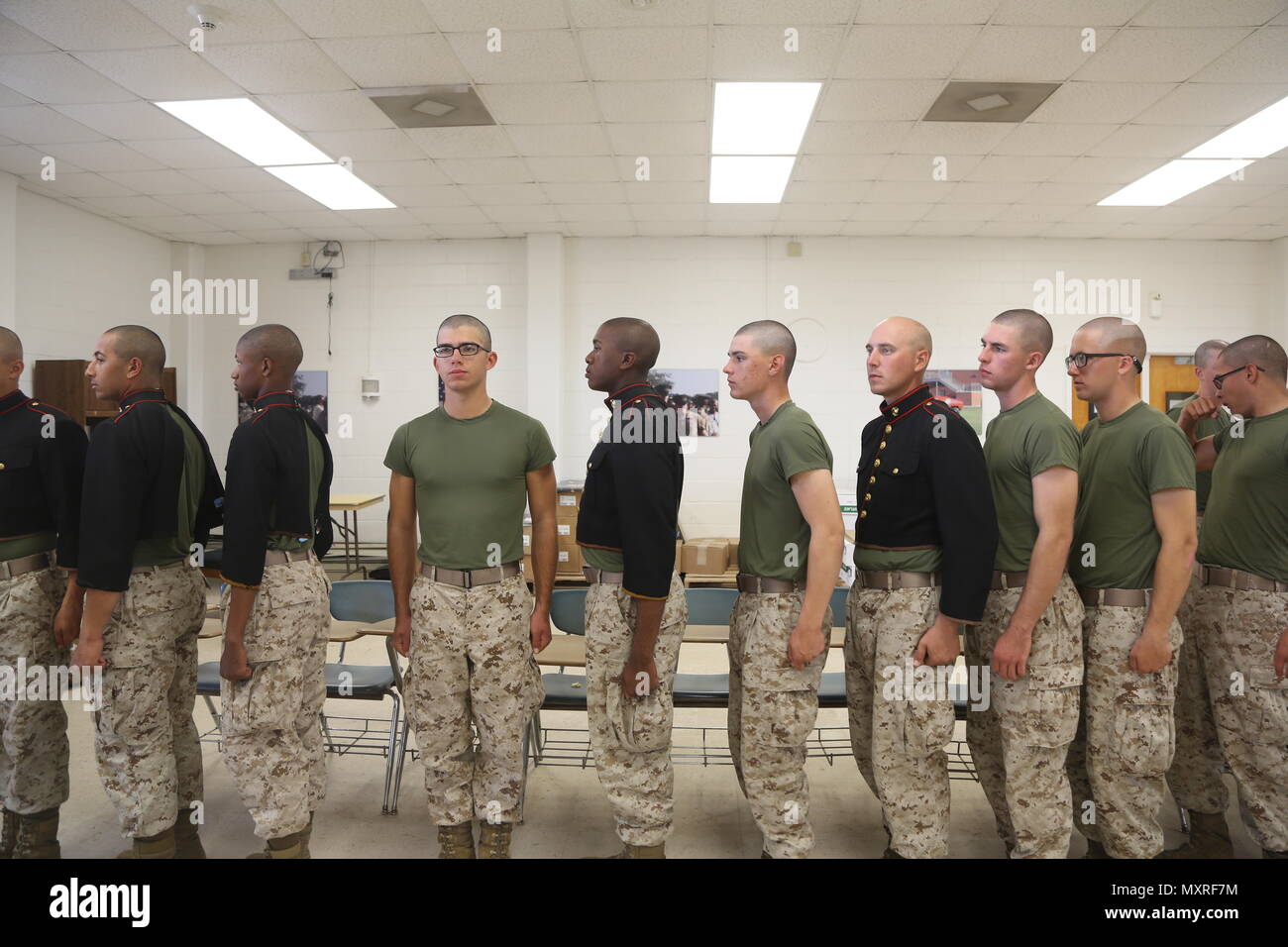 U.S. Marine Corps recruits with Platoon 3002, Kilo Company, 3rd ...
