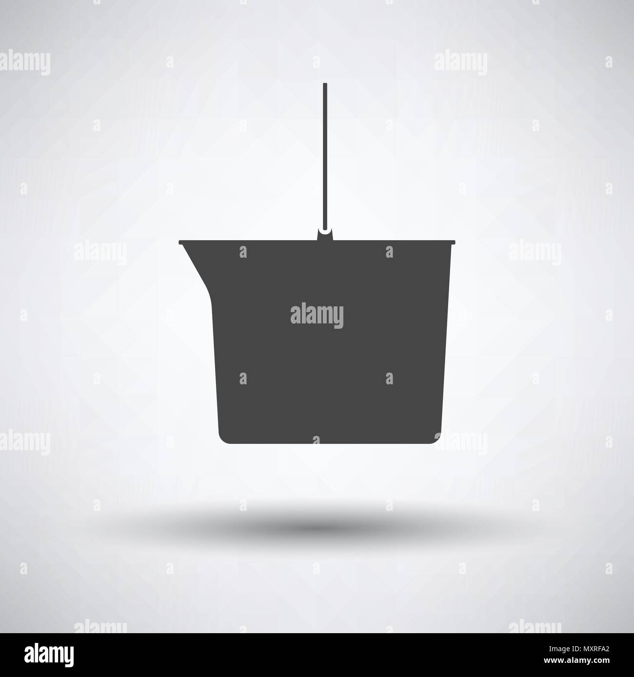 Icon of bucket on gray background, round shadow. Vector illustration ...