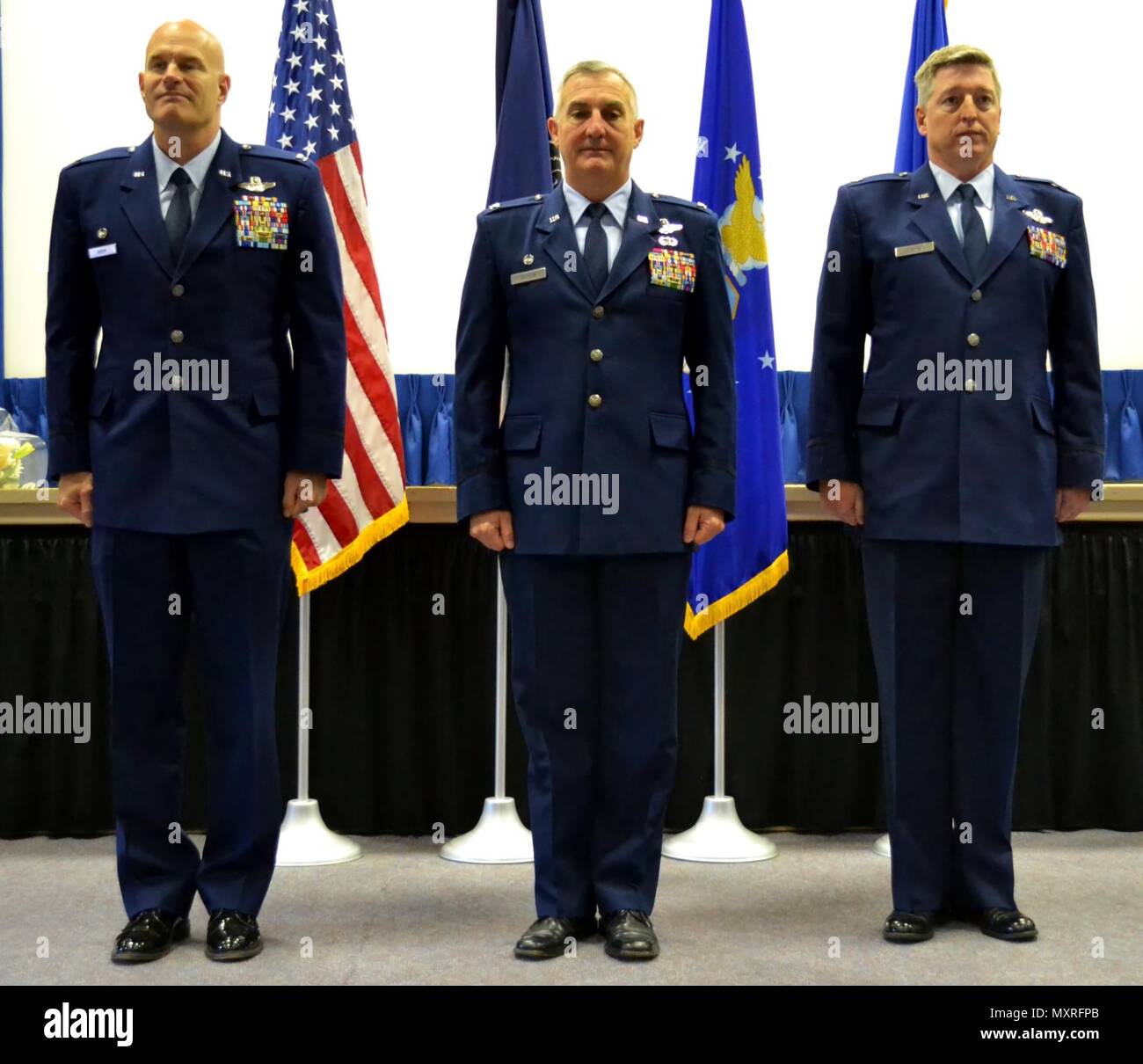 From left to right, retired Col. Michael Shenk, Col. Howard Eissler ...