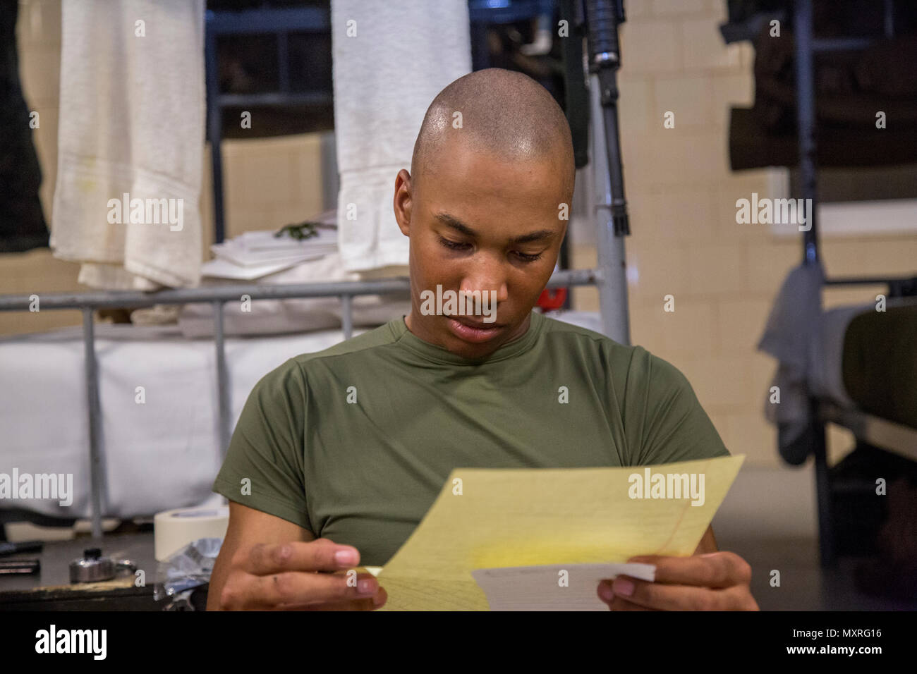 U.S. Marine Corps Rct. Clifton Redmon with Platoon 3002, Company K ...