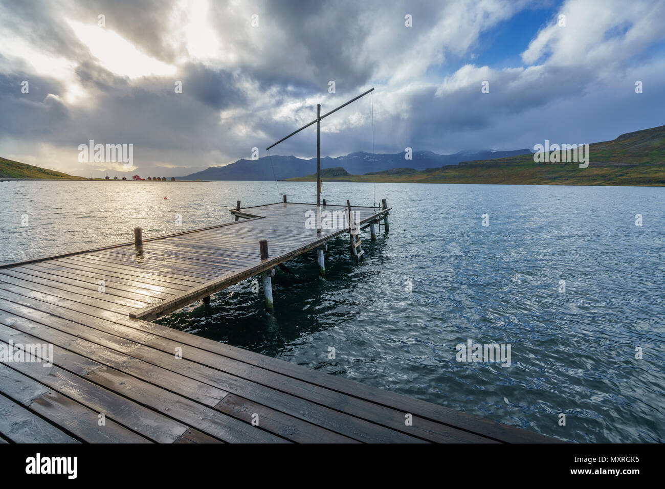 Small Pier at Eskifjordur, Eastern Iceland Stock Photo - Alamy