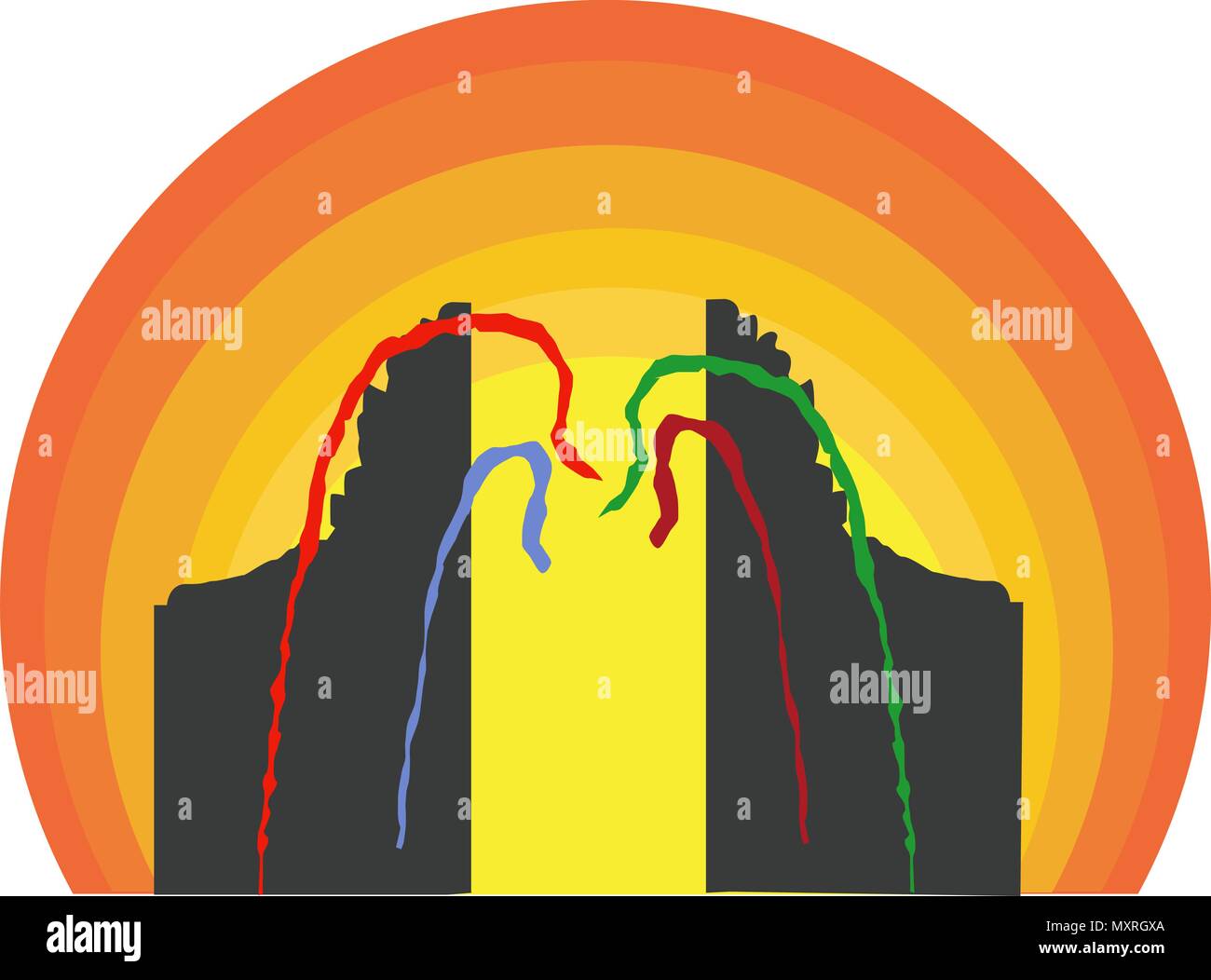 Traditional balinese architecture, temple gate Stock Vector Image & Art ...