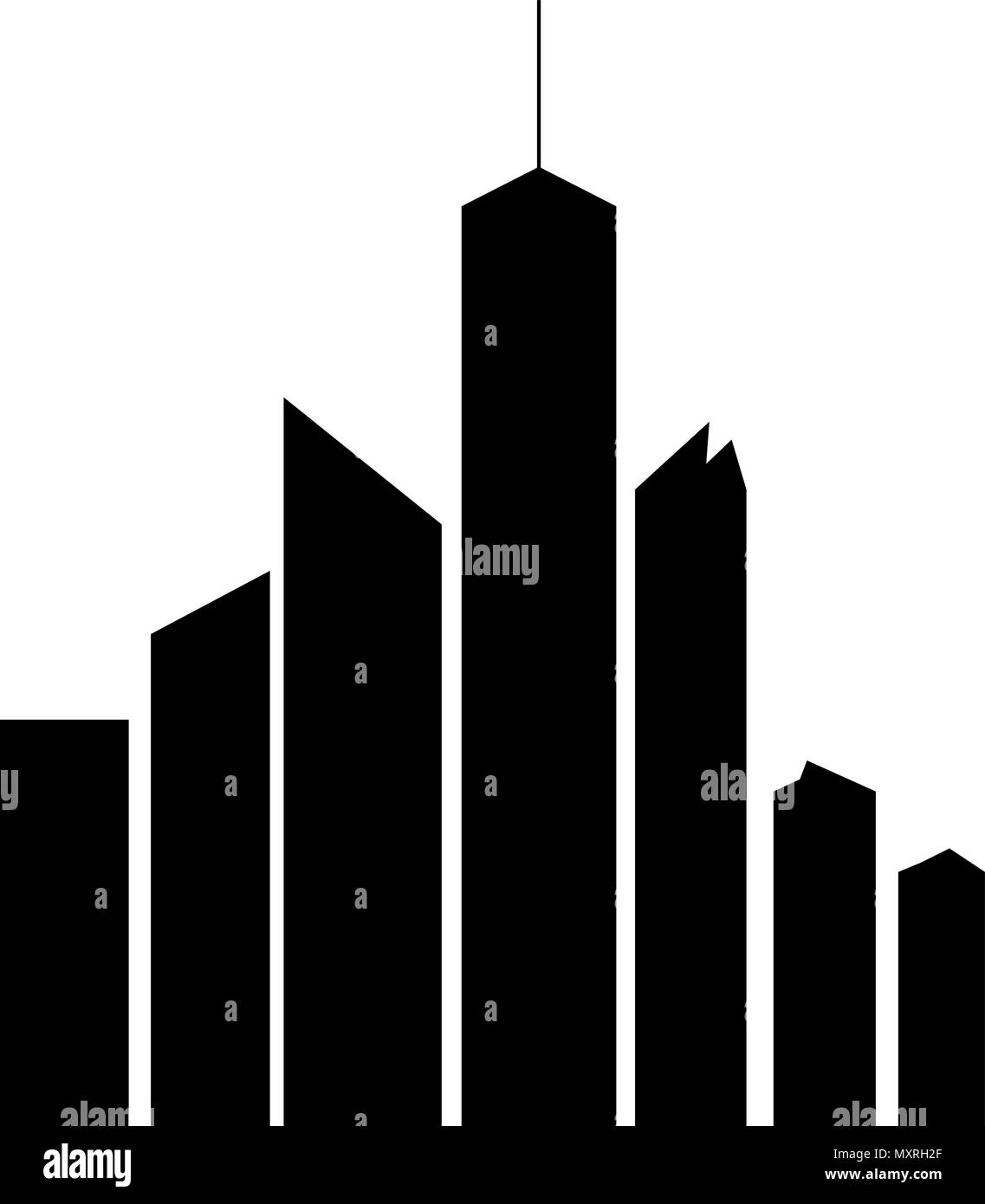 Simple vector silhouette of skyscrapers Stock Vector Image & Art - Alamy