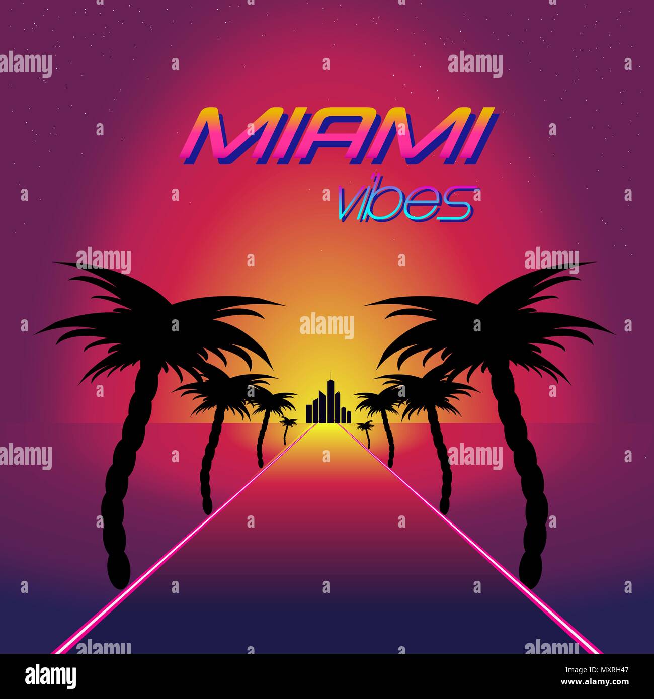 Synthwave sunset hi-res stock photography and images - Alamy