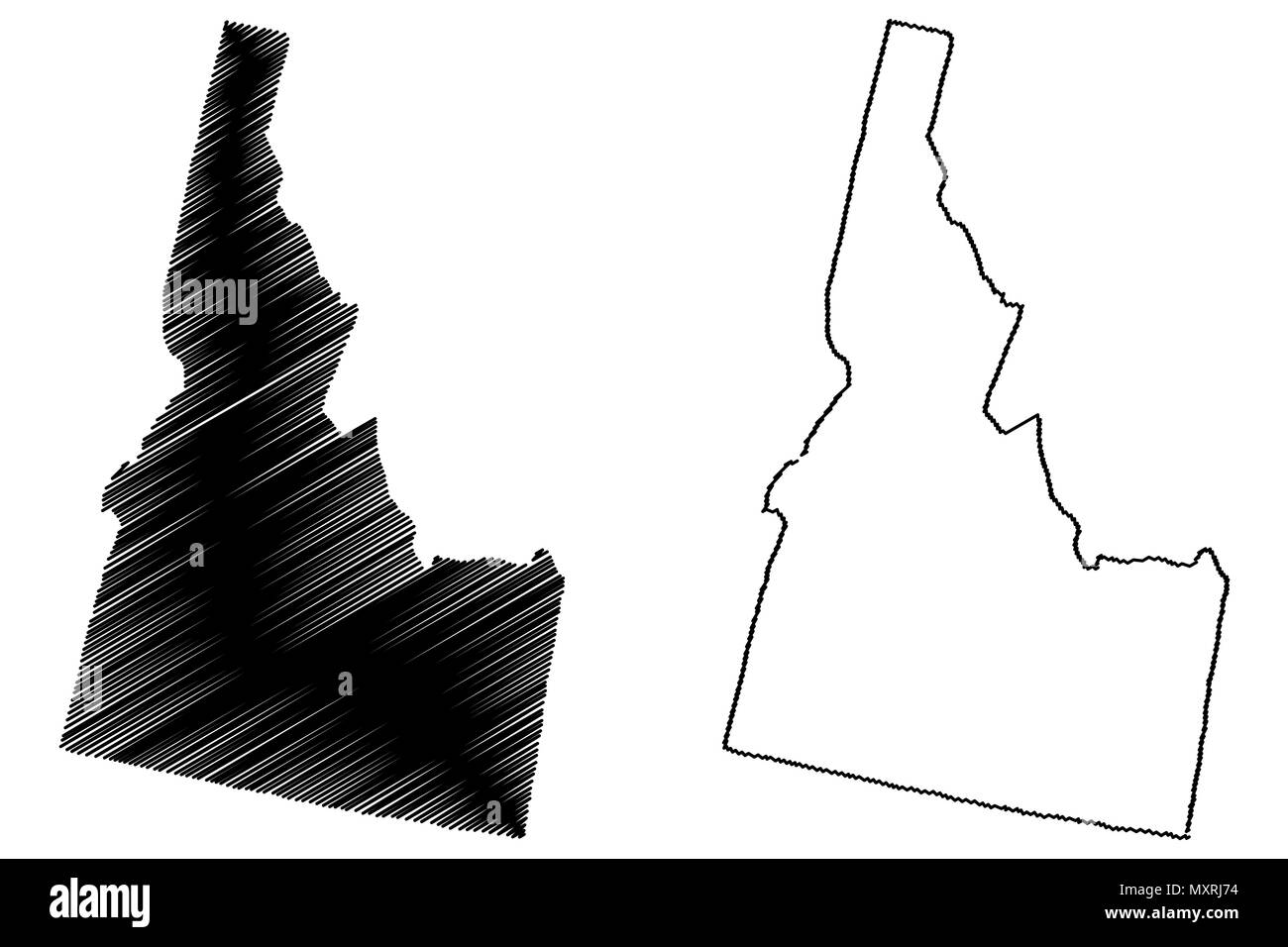Simple outline map idaho Stock Vector Images - Alamy