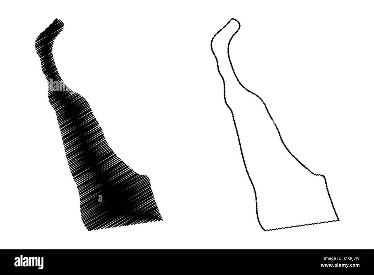 Delaware map vector illustration, scribble sketch Delaware map Stock ...