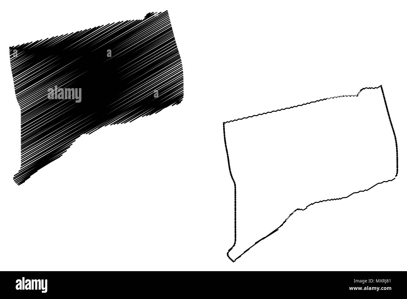 Connecticut map vector illustration, scribble sketch Connecticut map ...