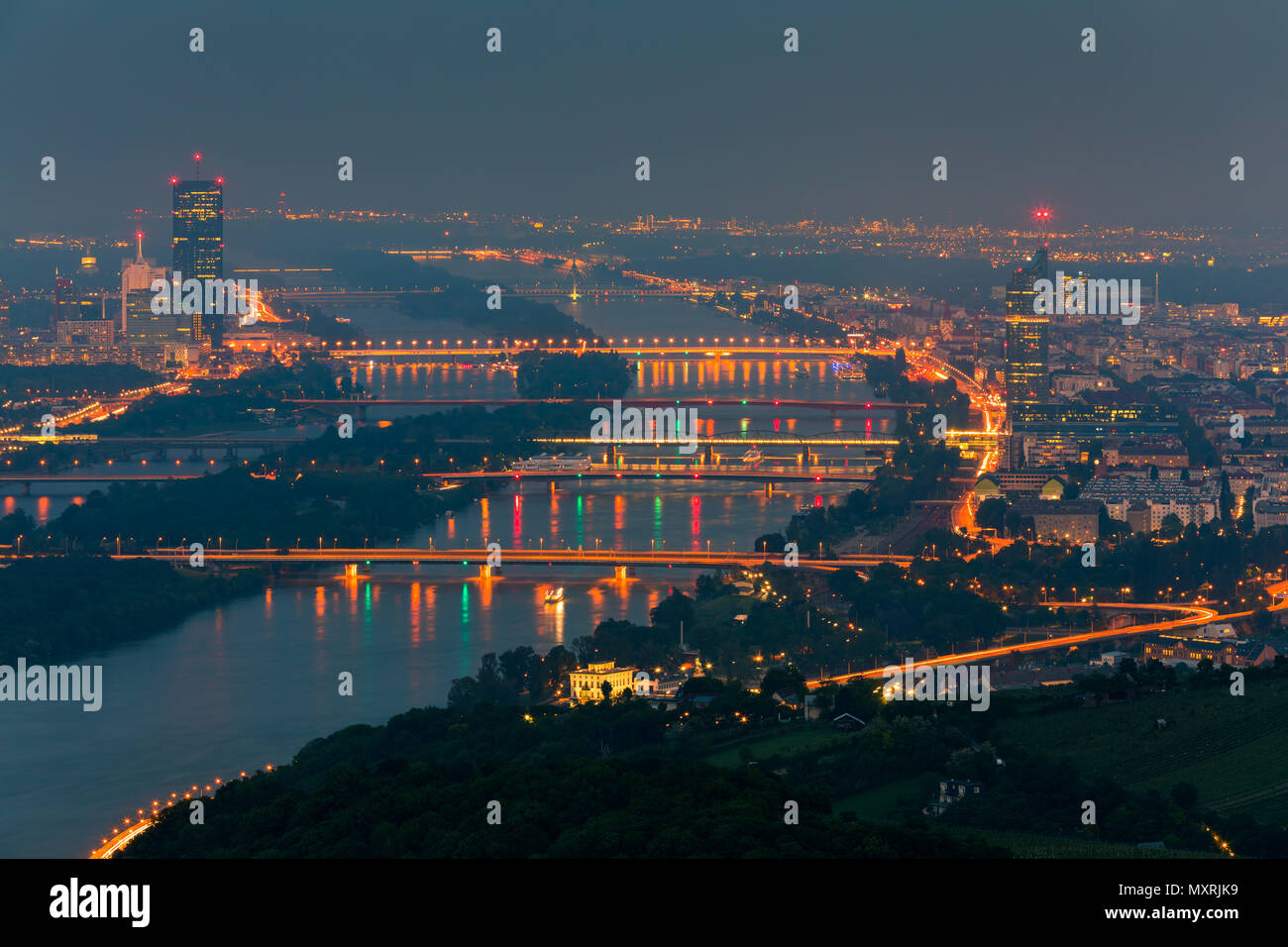 The view over Vienna, as seen from the Leopoldsberg, Austria Stock ...