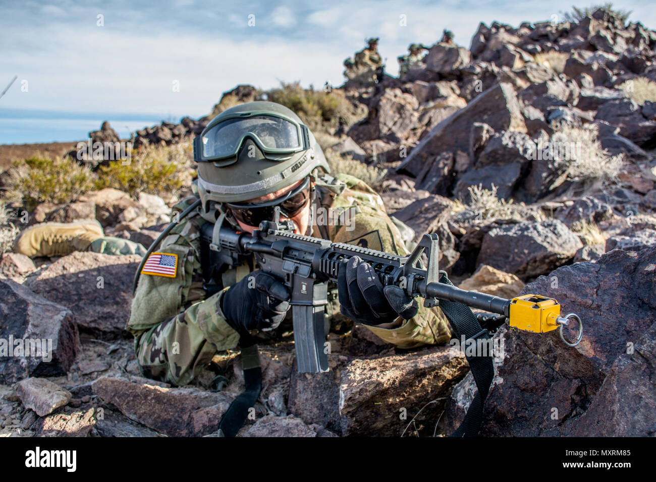 FORT IRWIN, Calif. – Spc. Travis Guilbault, Regimental Headquarters and ...