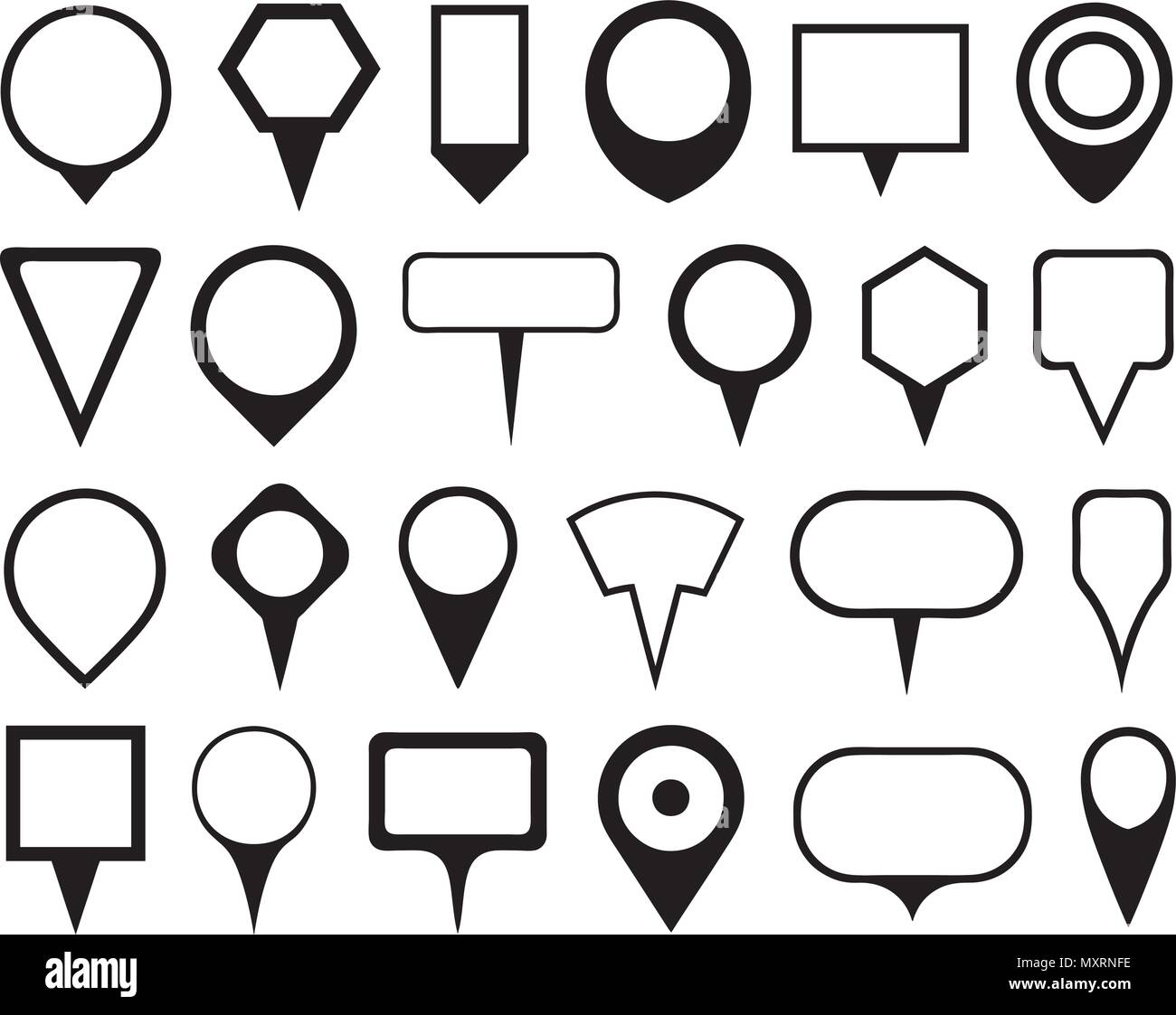 Set of different pointers isolated on white Stock Vector Image & Art ...