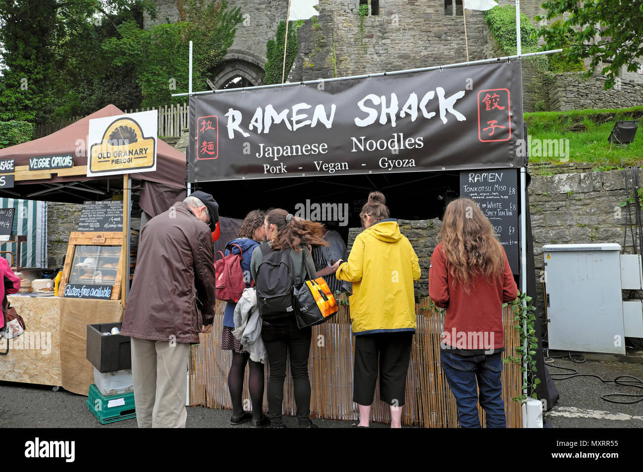 Ramen Shack street market food stall customers buying food duing the ...