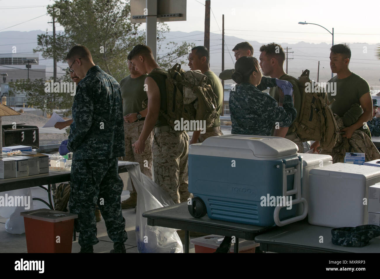 Navy corpsmen give students of Marine Corps Communication-Electronics ...