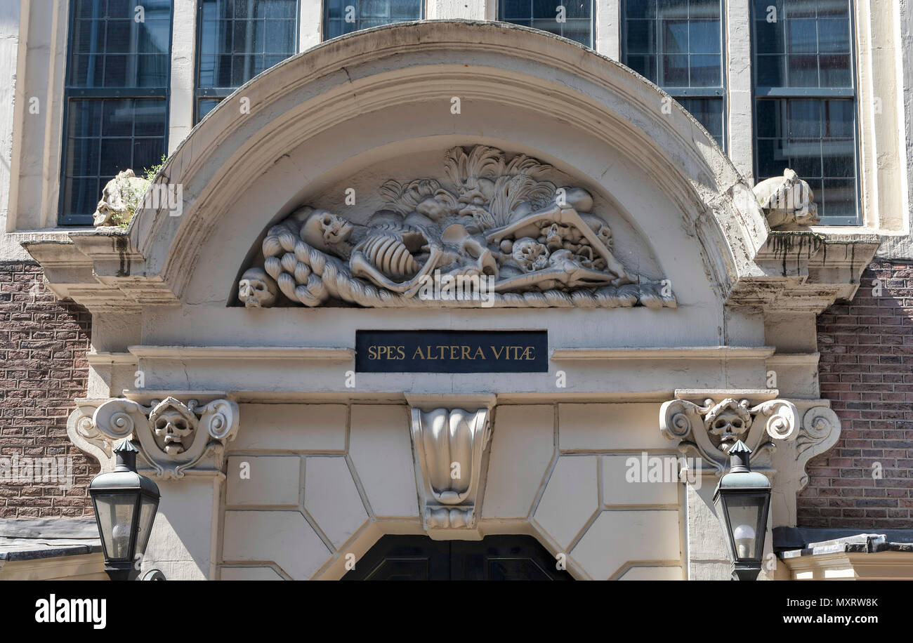 AMSTERDAM, NETHERLANDS - MAY 27: The interesting portal figure of the ...