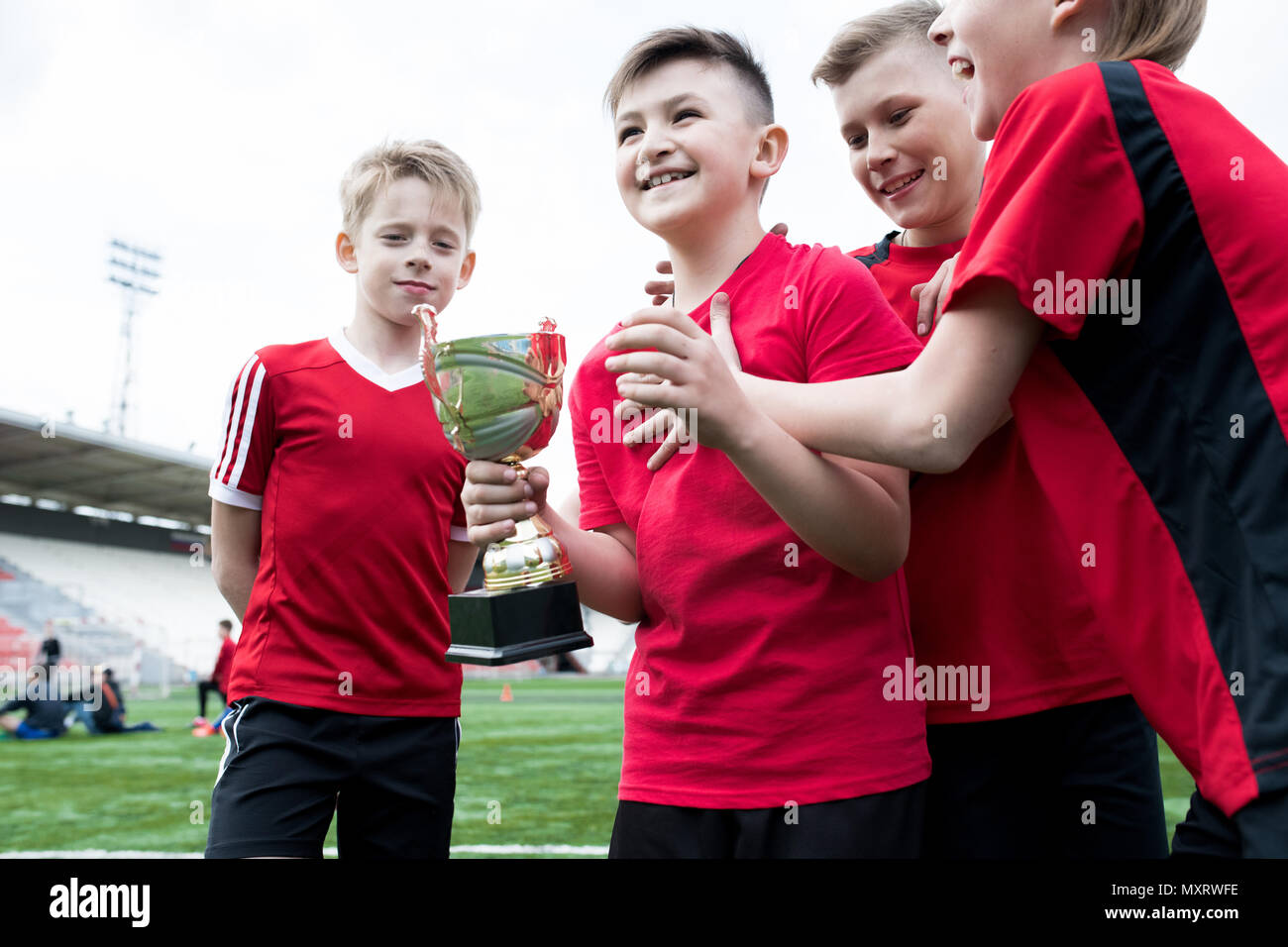 Boy Holding Soccer Trophy High Resolution Stock Photography and Images ...
