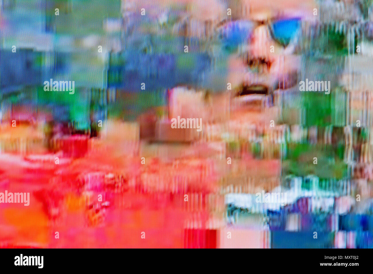 Television display with interrupted cable signal Stock Photo - Alamy
