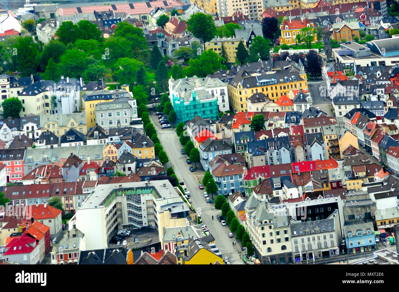 Views of the city of Bergen from the funicular lookout Stock Photo - Alamy