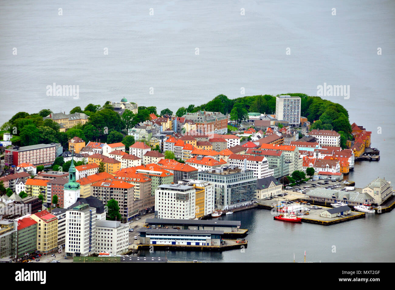 Views of the city of Bergen from the funicular lookout Stock Photo - Alamy