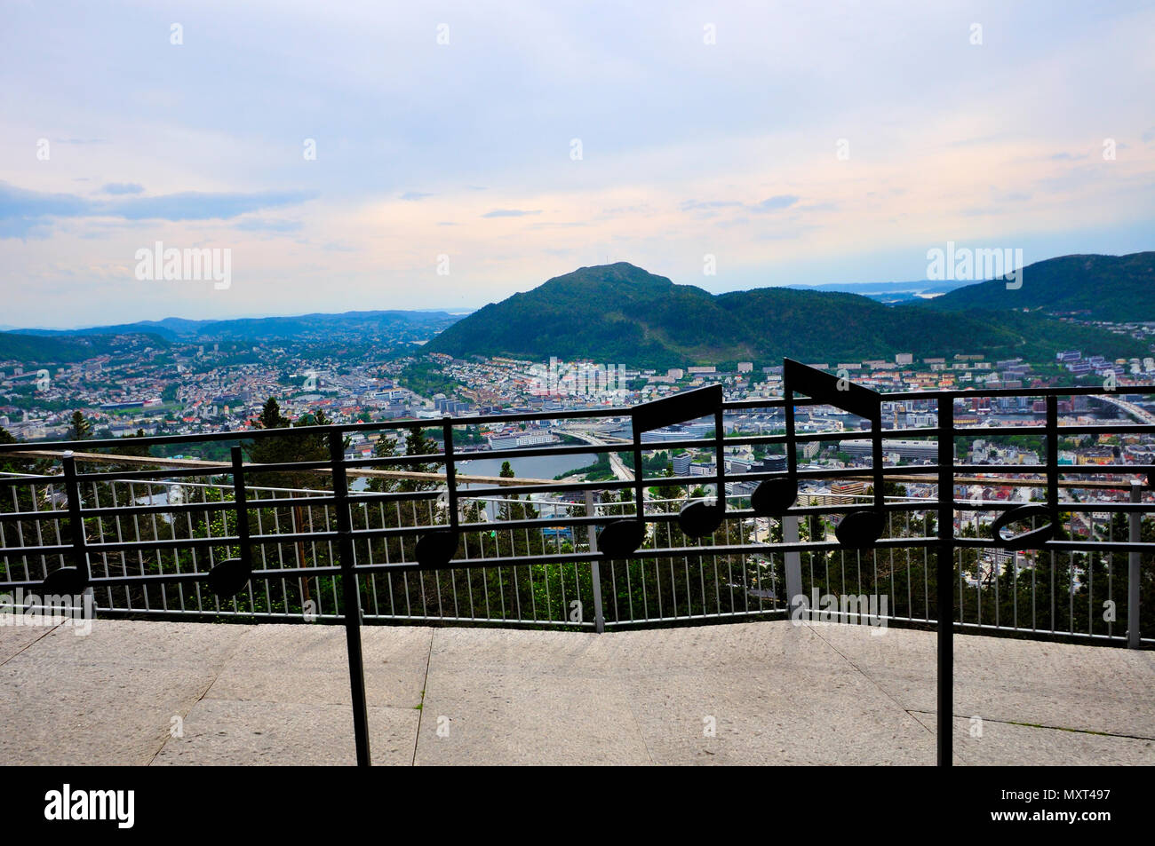 Views of the city of Bergen from the funicular lookout Stock Photo - Alamy