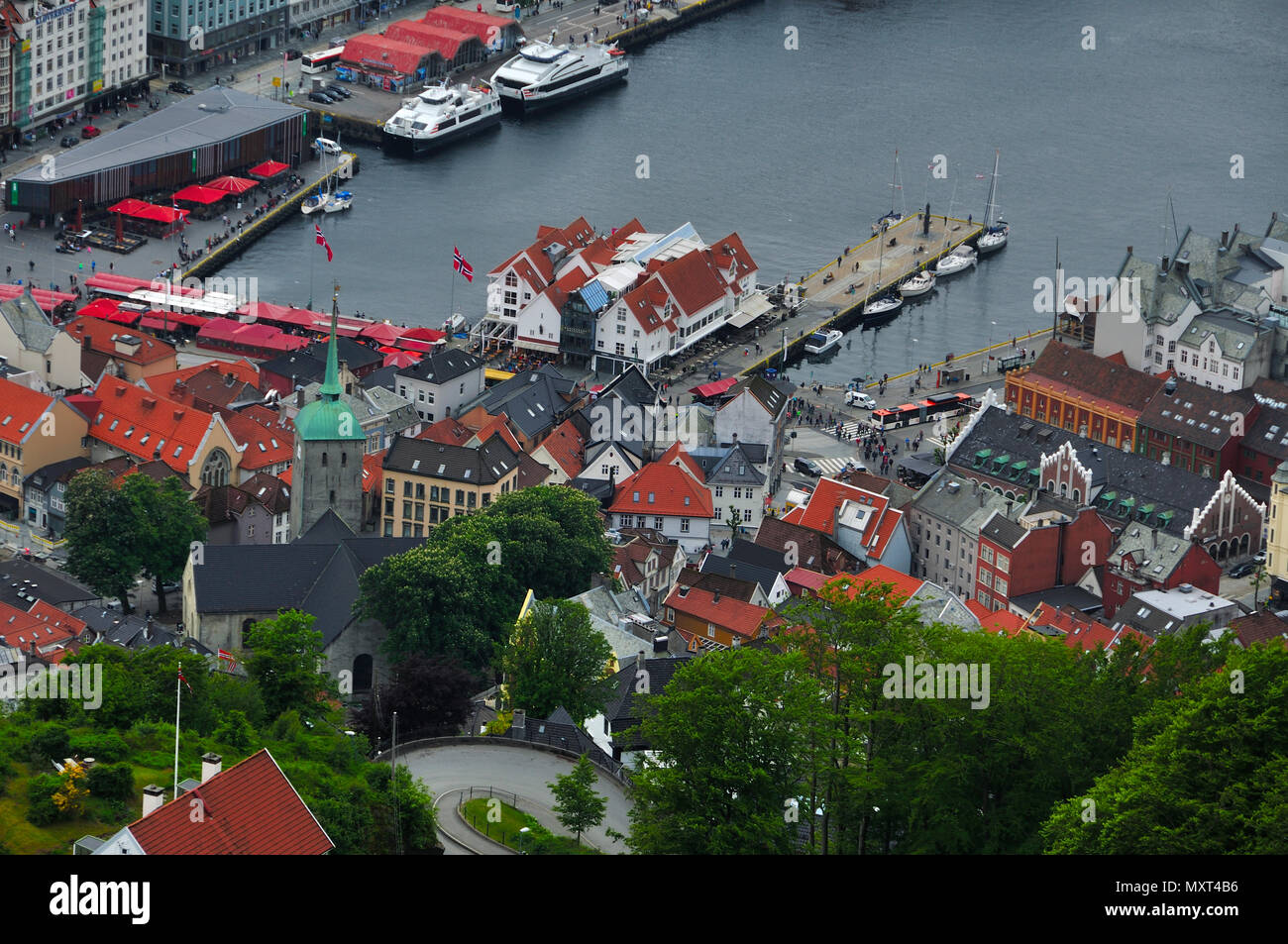 Views of the city of Bergen from the funicular lookout Stock Photo - Alamy