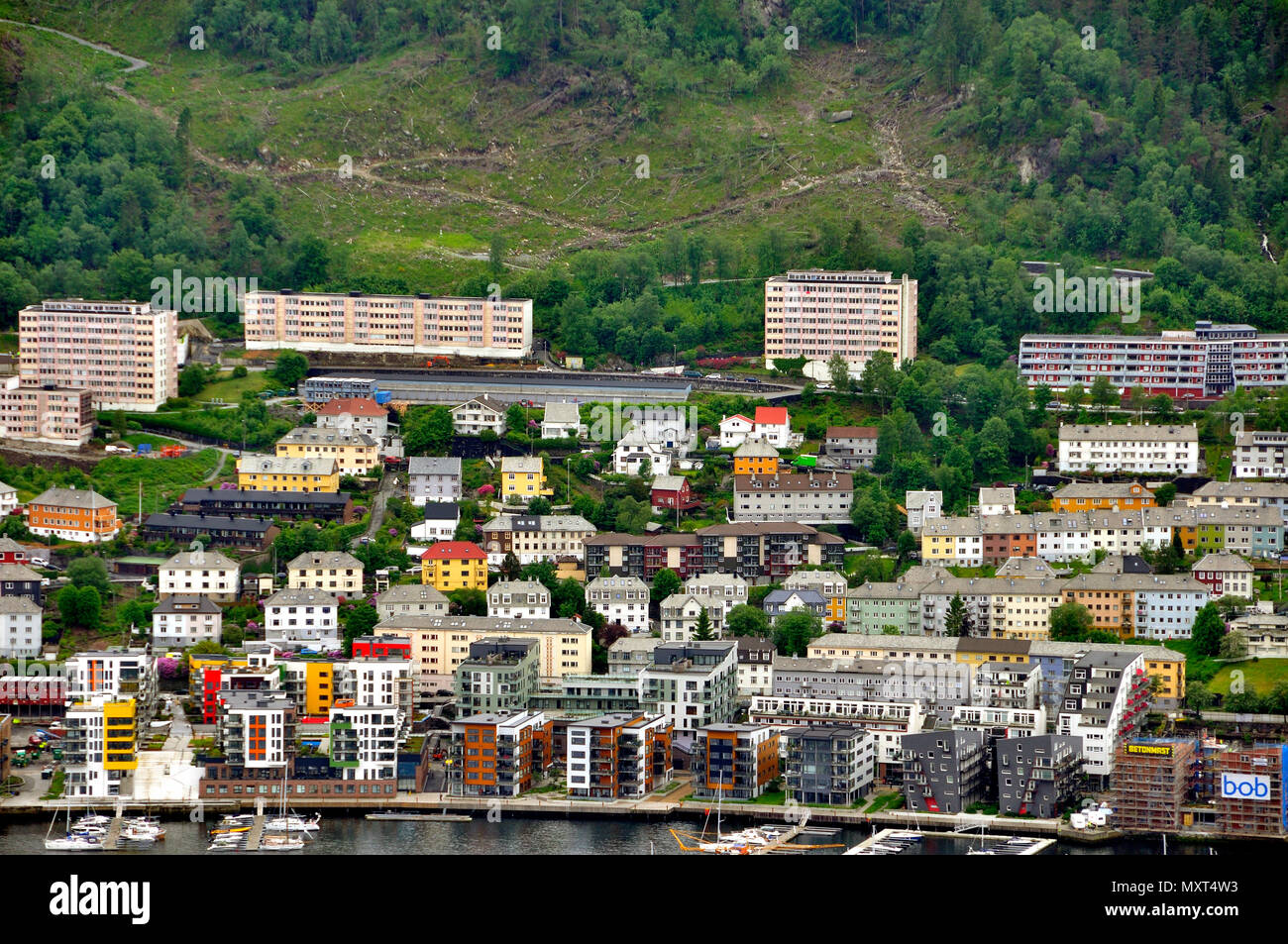 Views of the city of Bergen from the funicular lookout Stock Photo - Alamy