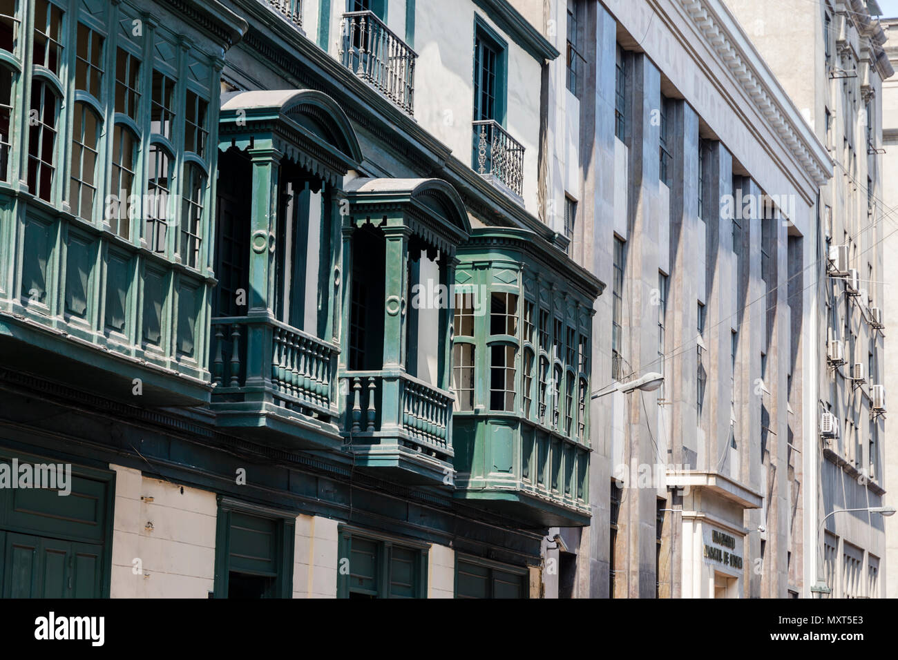 Colonial architecture in Lima city, Peru Stock Photo - Alamy