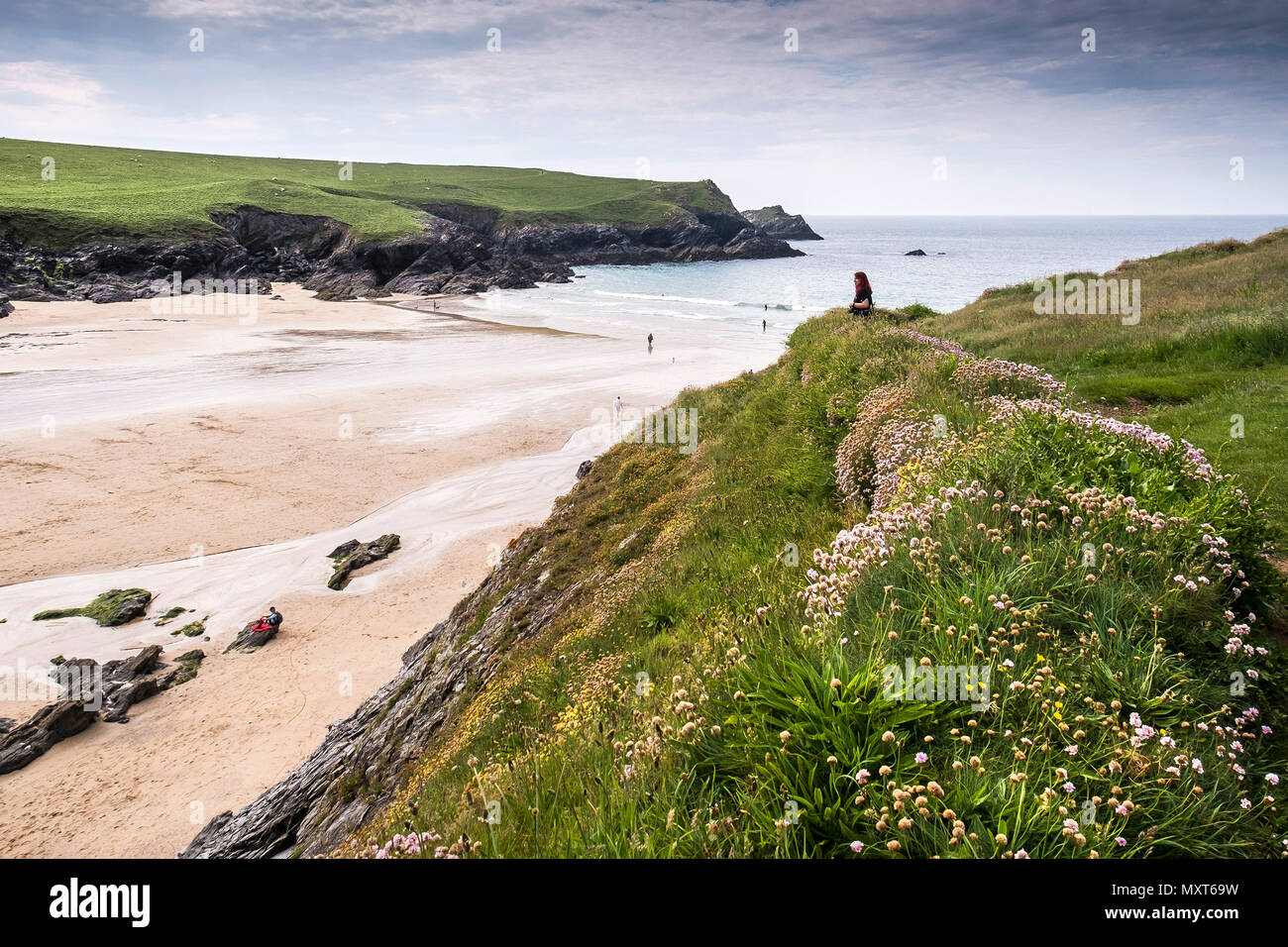 Polly Joke Porth Joke Beach on the North Cornwall coast Stock Photo - Alamy