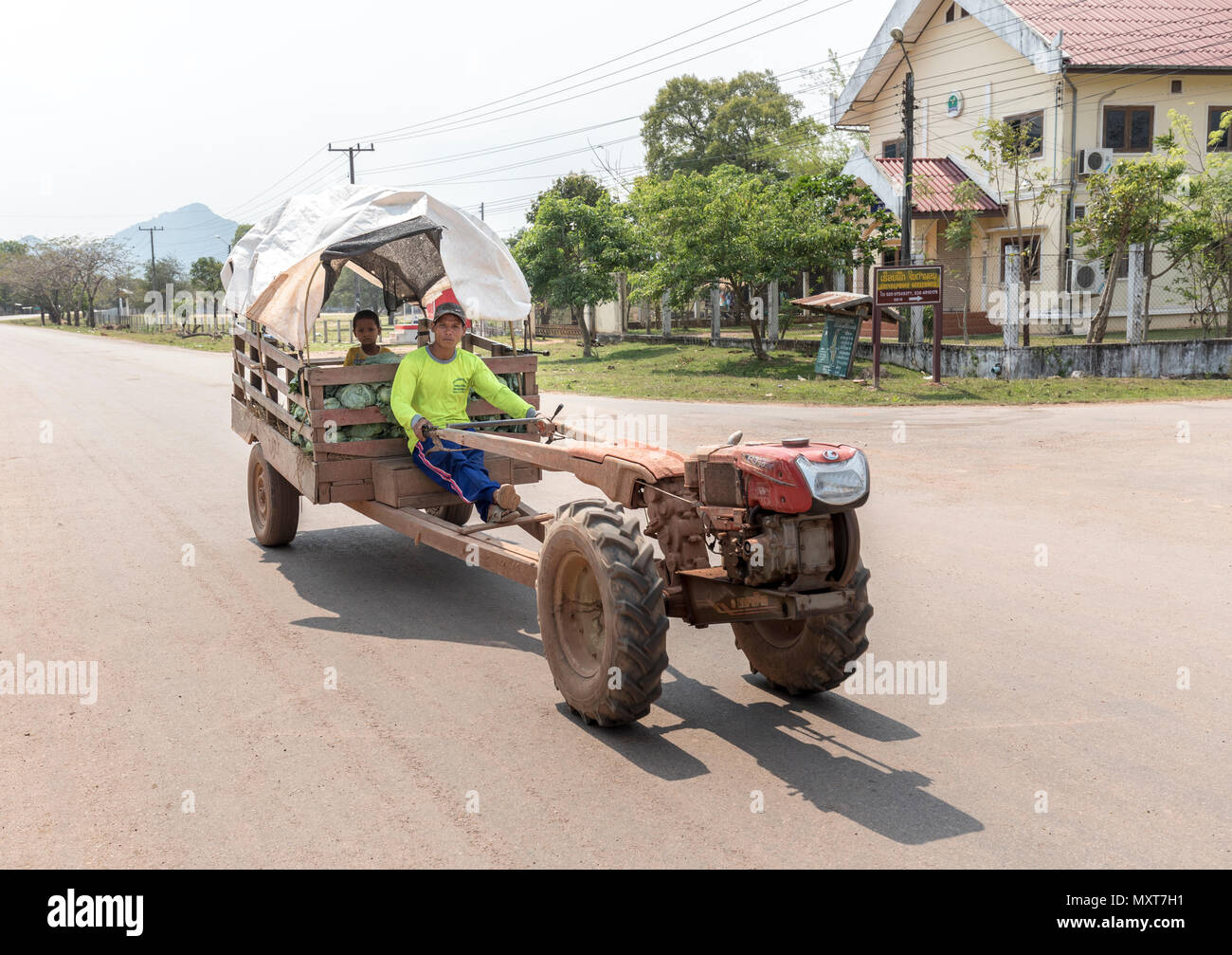 Transport by tractor laos hi-res stock photography and images - Alamy