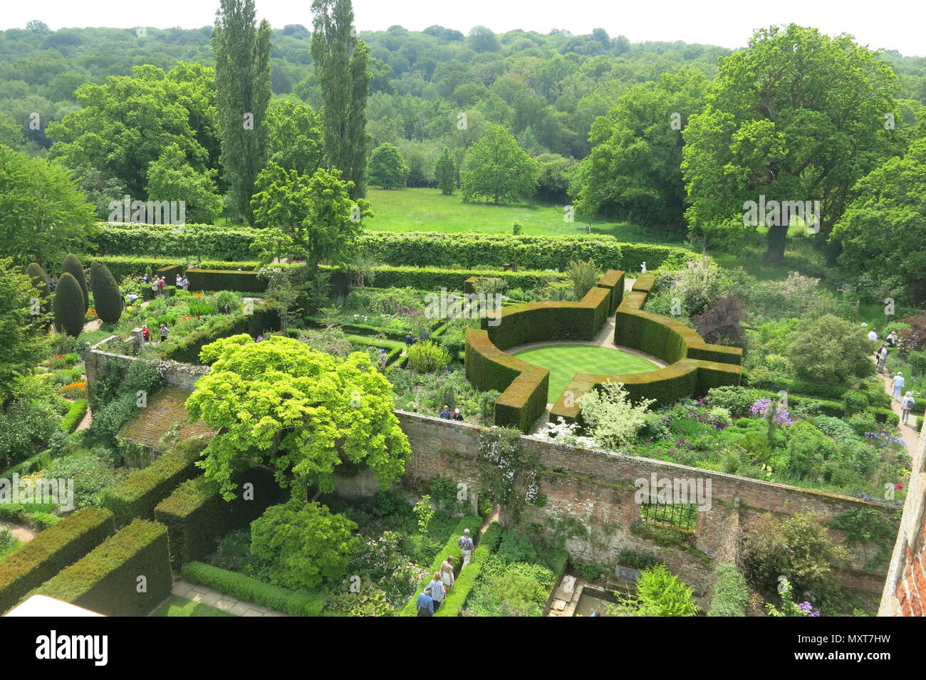 Bird's eye view of the famous gardens and surrounding estate at ...