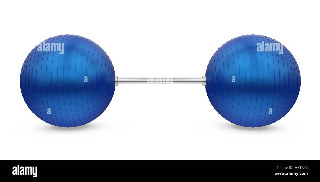Fitness Ball Dumbbell Isolated Stock Photo - Alamy