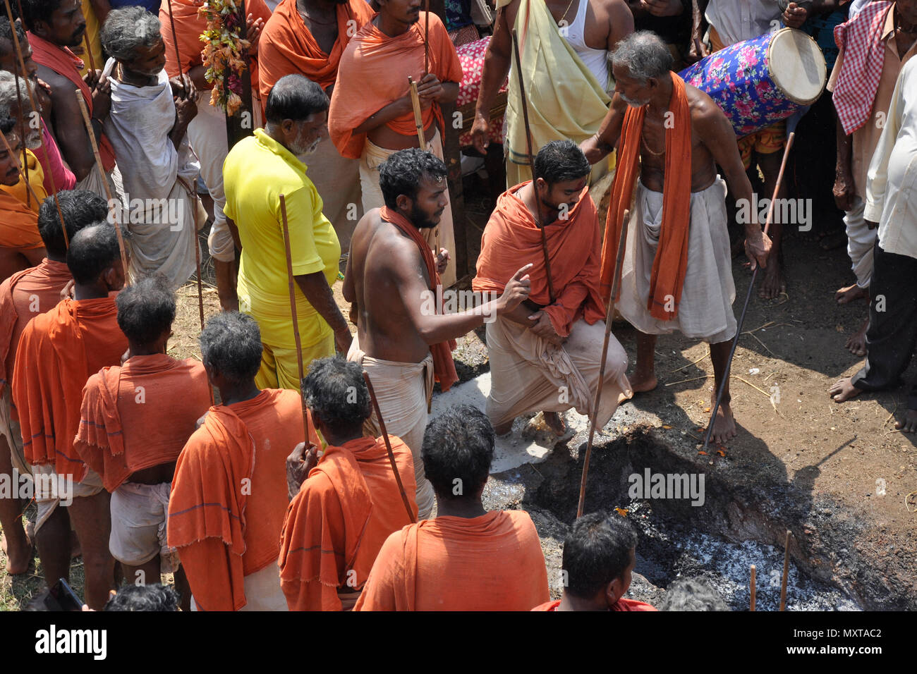 India, Orissa, Rananpur, traditional festival, fire rite Stock Photo ...