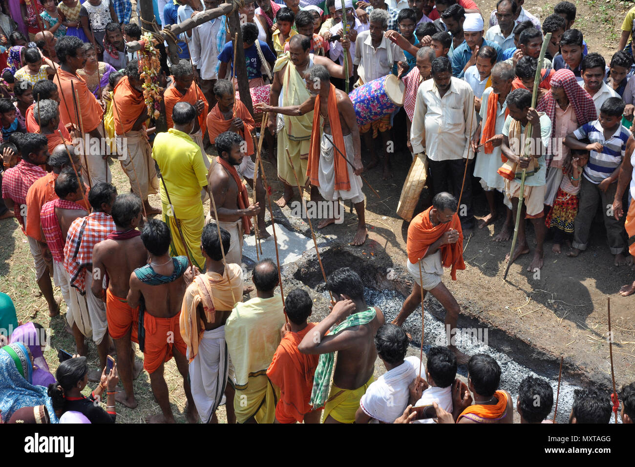 India, Orissa, Rananpur, traditional festival, fire rite Stock Photo ...