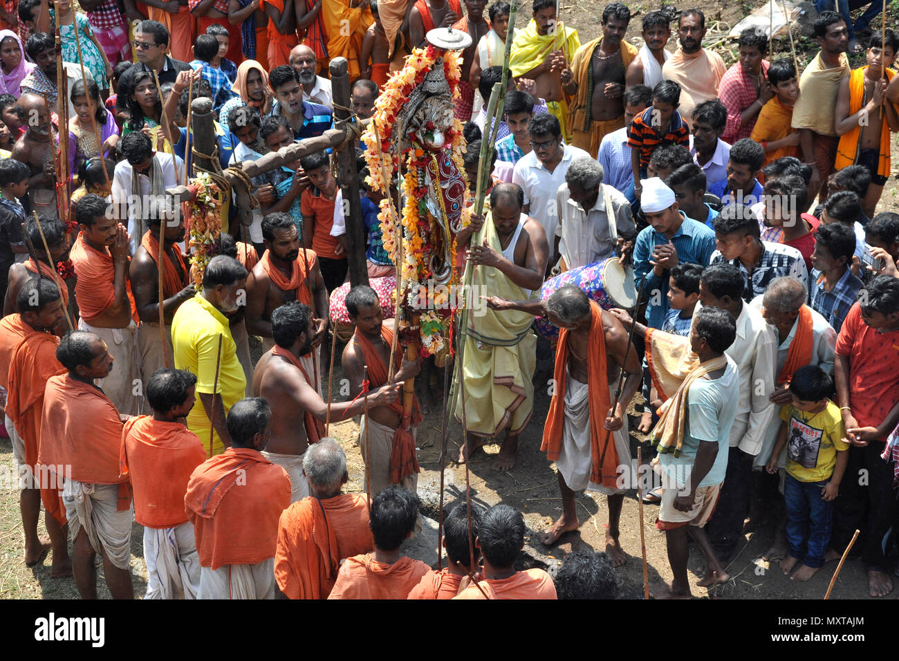 India, Orissa, Rananpur, traditional festival, fire rite Stock Photo ...