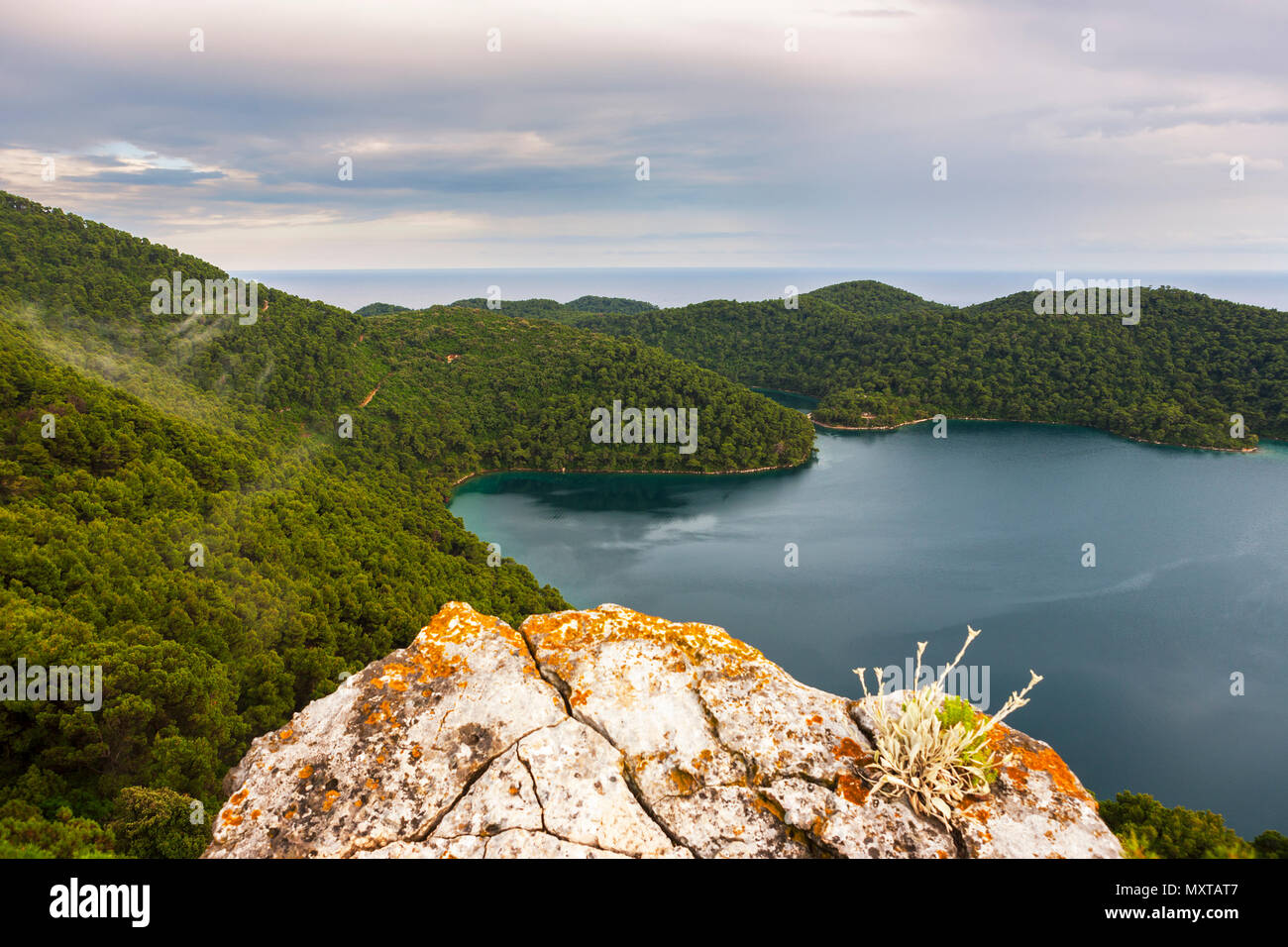 Veliko Jezero: a large lake in Mljet National Park, Otok Mljet ...