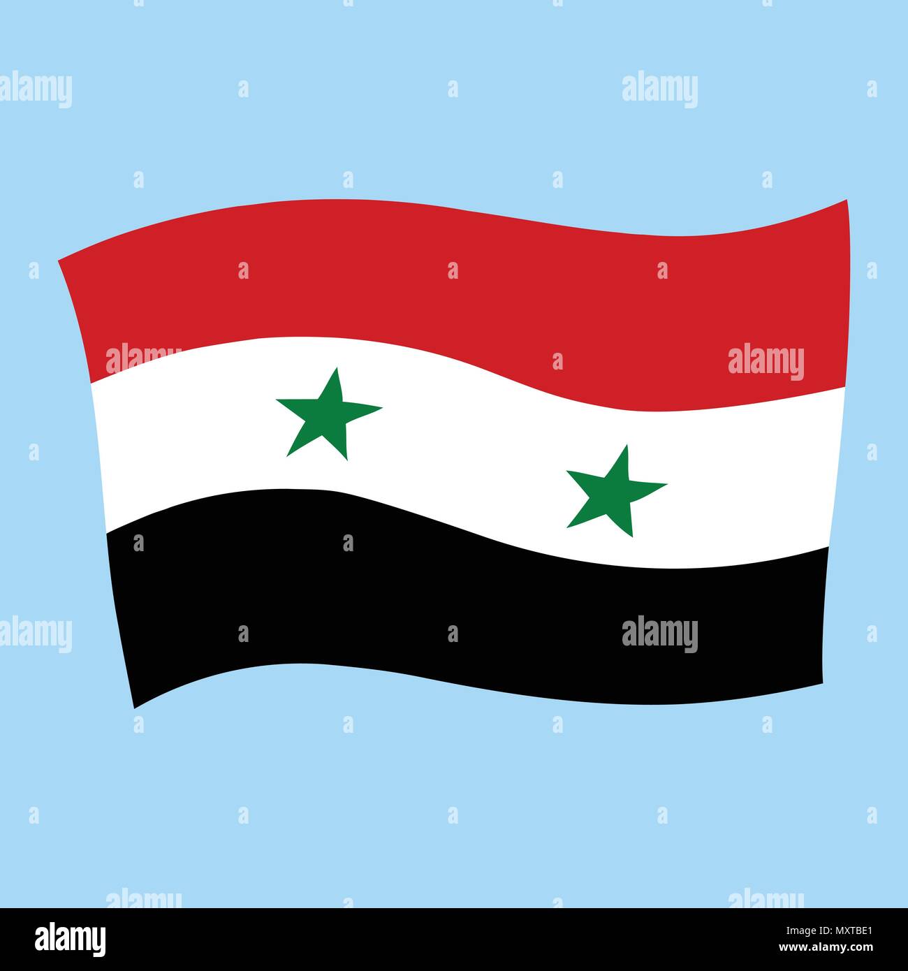 Syrian national flag flying vector illustration Stock Vector Image ...