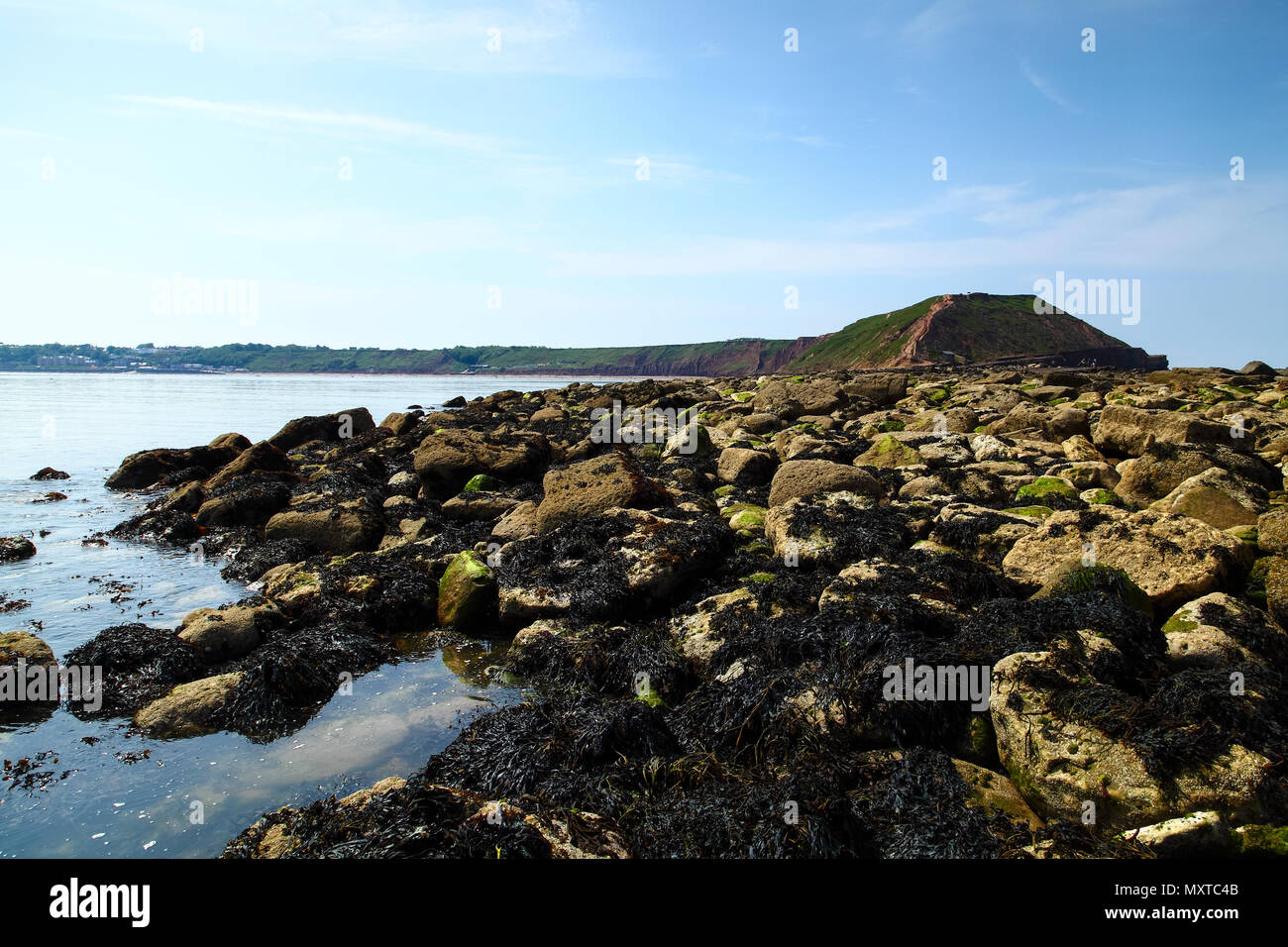 Senic view of the sea and rock pools taken from Filey Brigg North ...