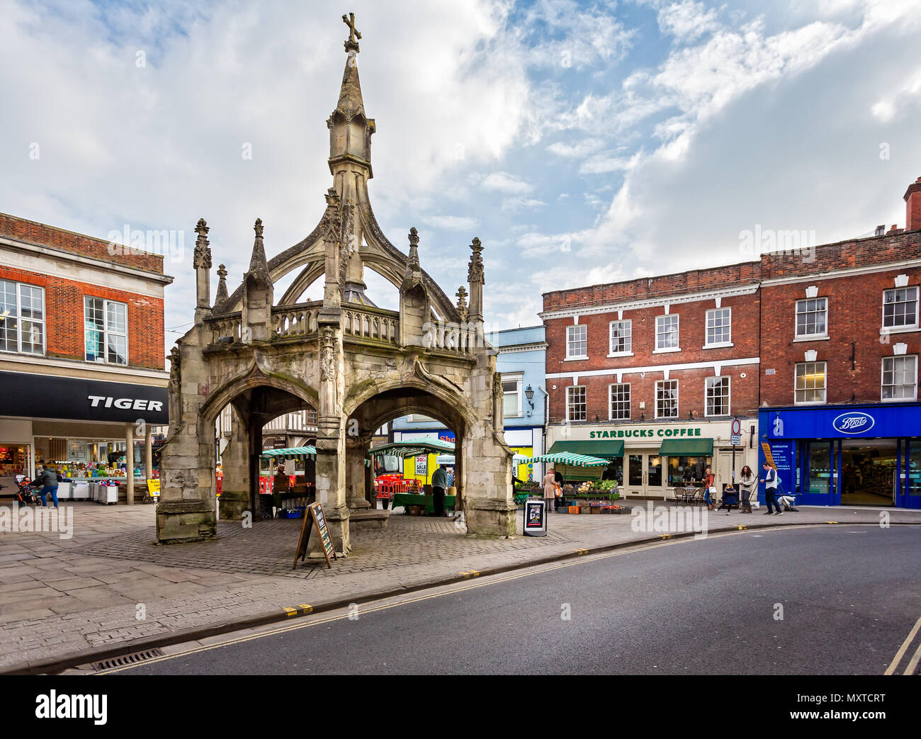 Ancient Medieval market cross known as the Poultry Cross in Salisbury ...