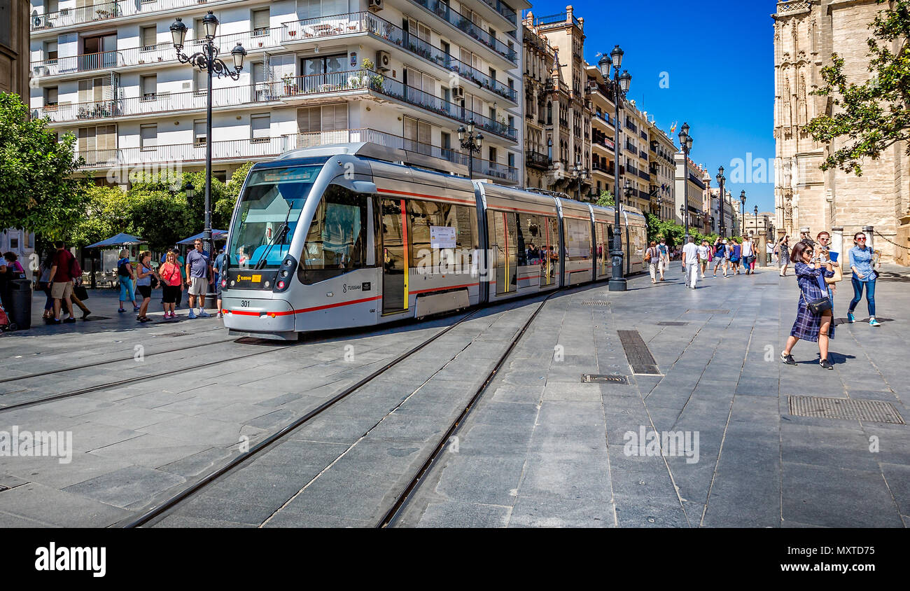 Tramway in seville hi-res stock photography and images - Alamy
