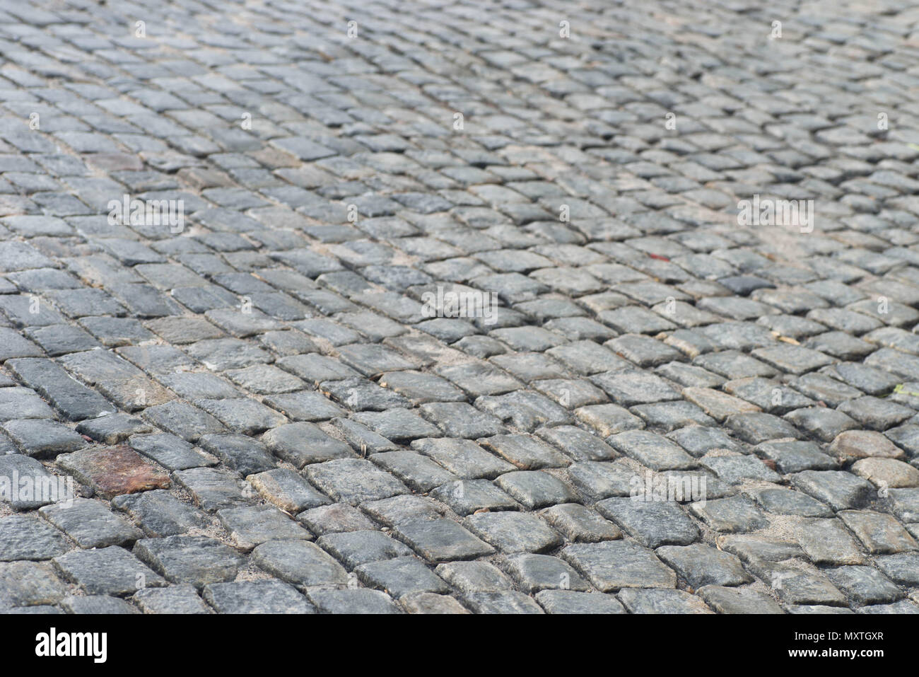 old stone pavement texture background in perspective Stock Photo - Alamy
