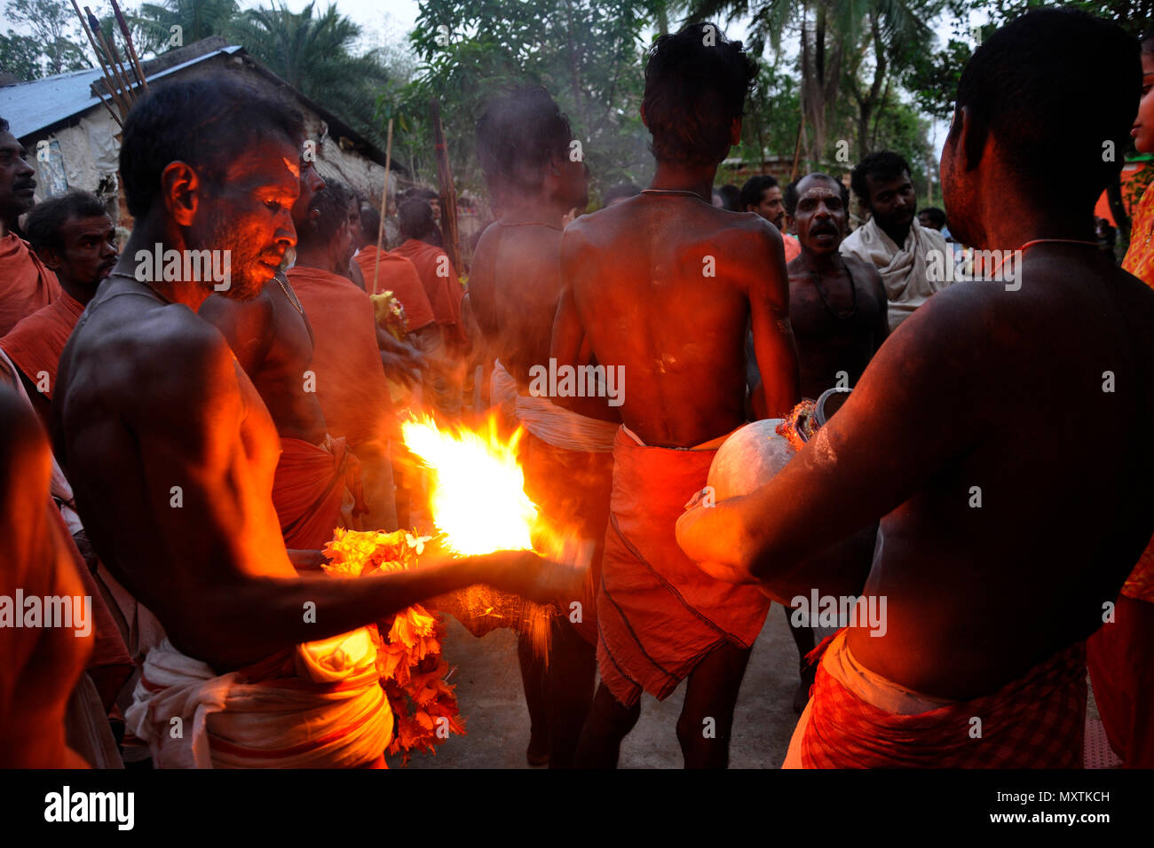 India, Orissa, Rananpur, traditional festival, fire rite Stock Photo ...