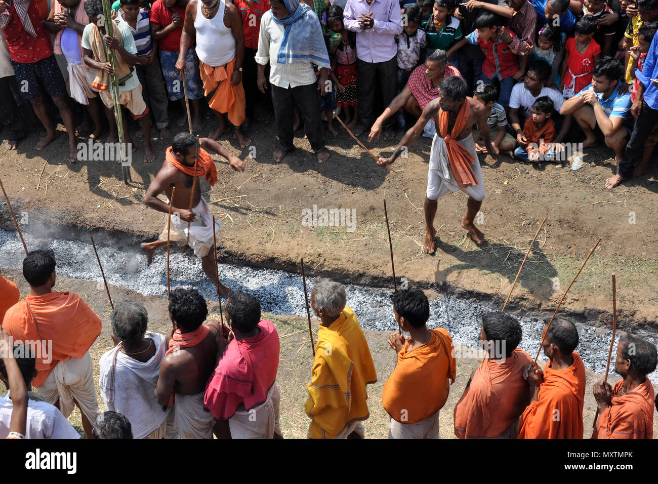 India, Orissa, Rananpur, traditional festival, fire rite Stock Photo ...