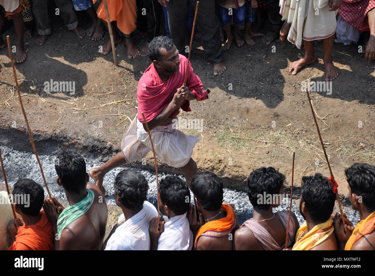 India, Orissa, Rananpur, traditional festival, fire rite Stock Photo ...