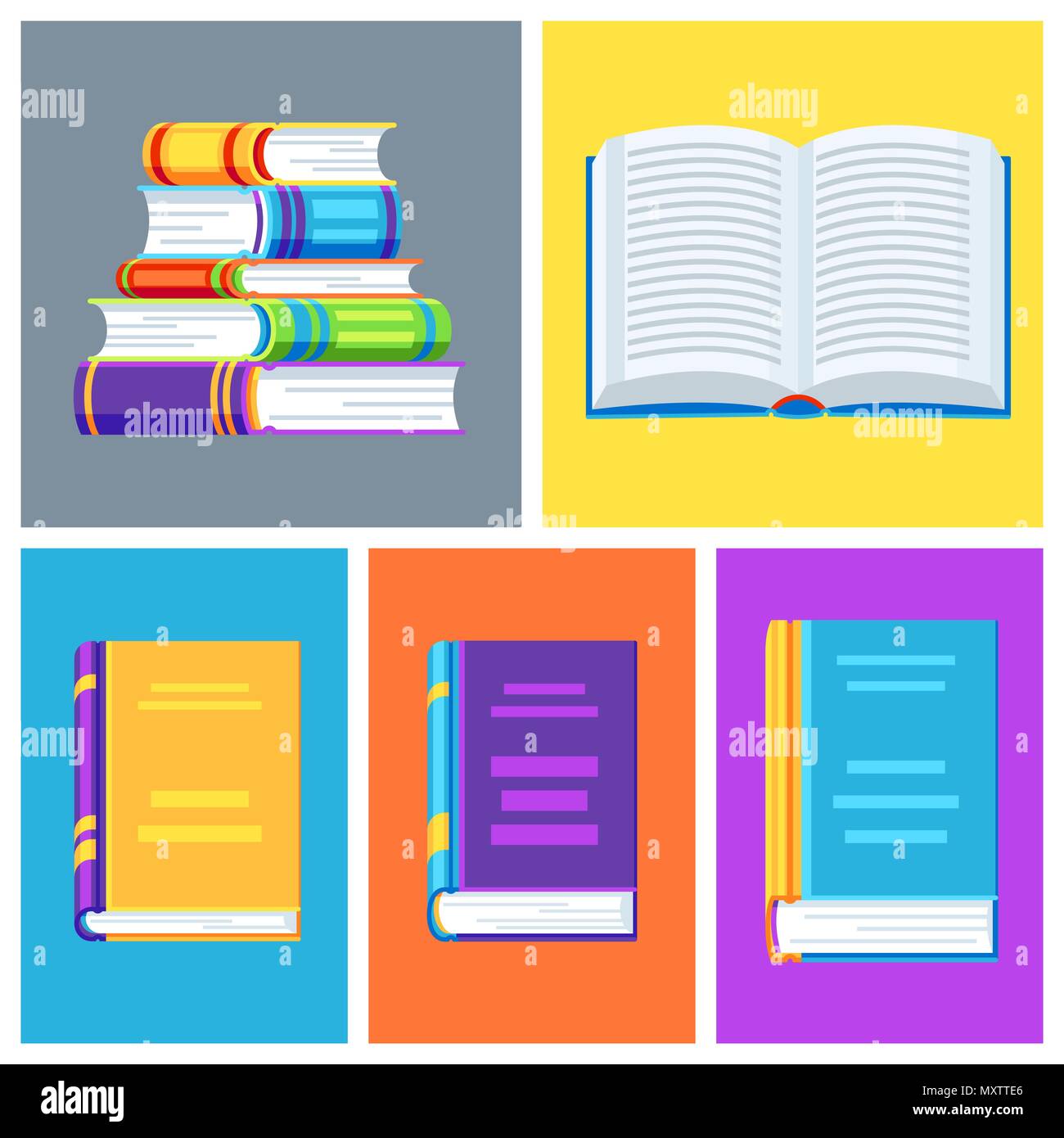 Set of book icons Stock Vector Image & Art - Alamy