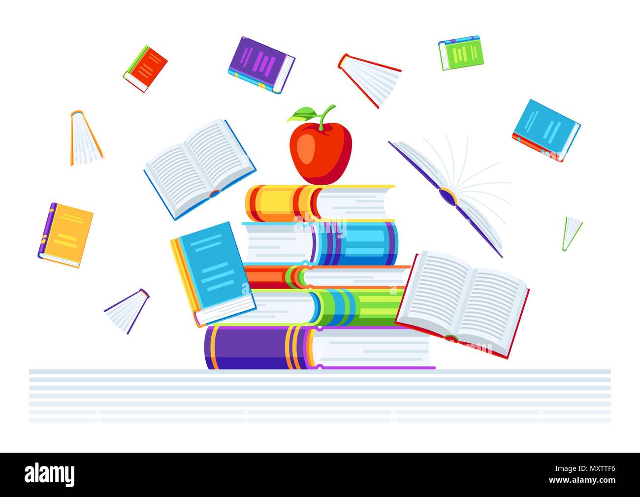 Background with books Stock Vector Image & Art - Alamy