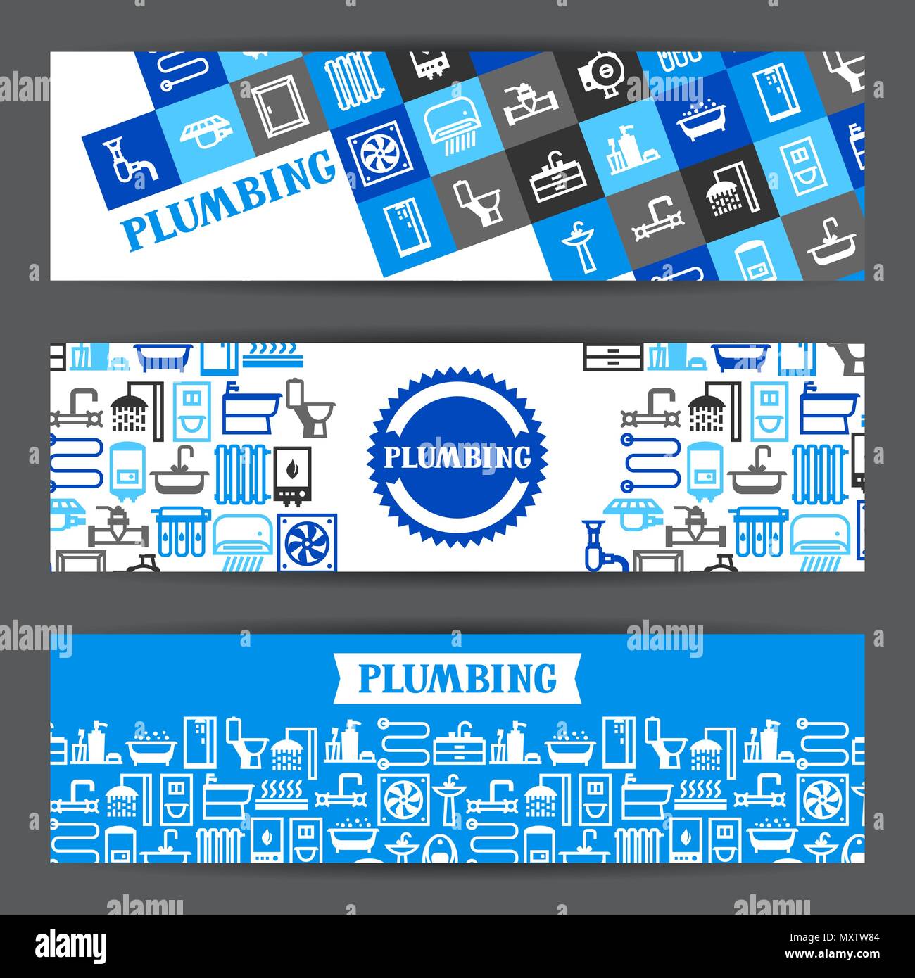 Plumbing banners design Stock Vector Image & Art - Alamy