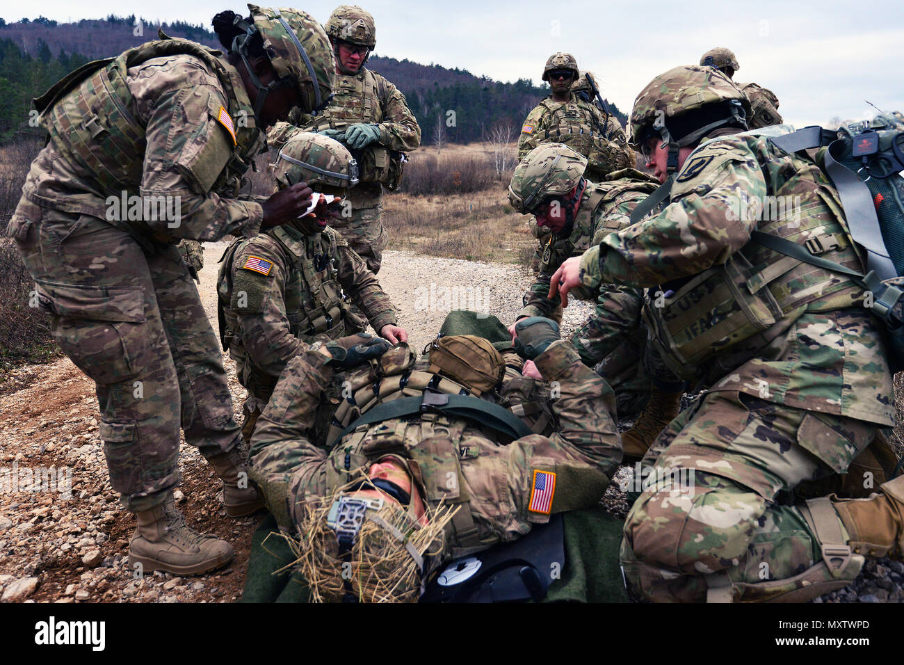 U.S. Army paratrooper assigned to 1st Squadron, 91st Cavalry Regiment ...