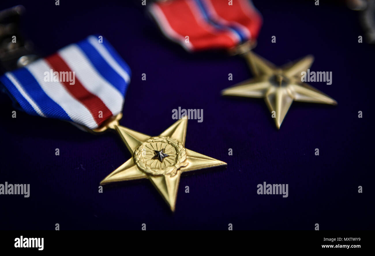 The 73rd Silver Star Medal awarded to an Airman since 9/11 lays on a ...