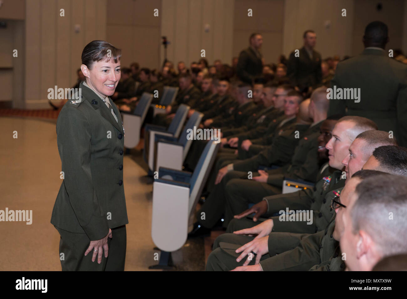U.S. Marine Corps Col. Julie L. Nethercot, commanding officer, Officer ...