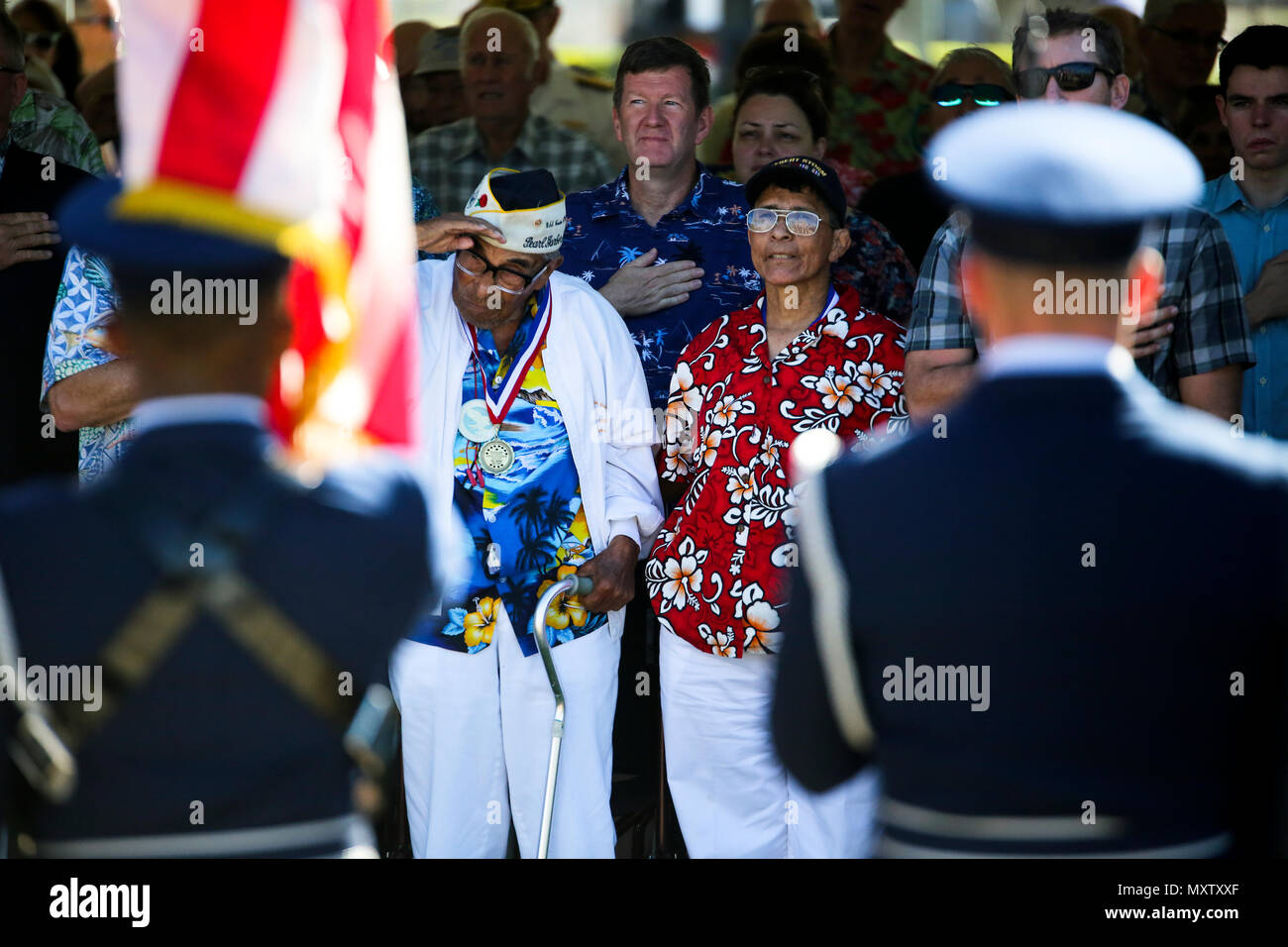 Ray Chavez, 104, the oldest living Pearl Harbor survivor, salutes ...